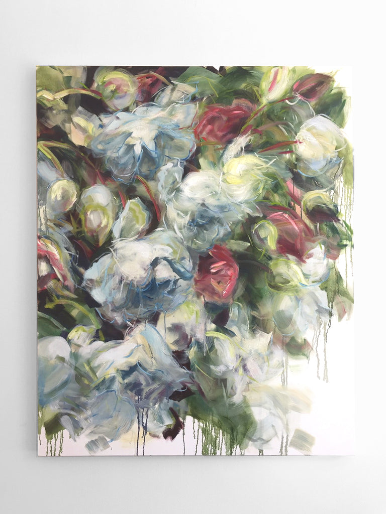 Jamie Evrard | White Roses Falling | Artwork Available at Bau-Xi Gallery